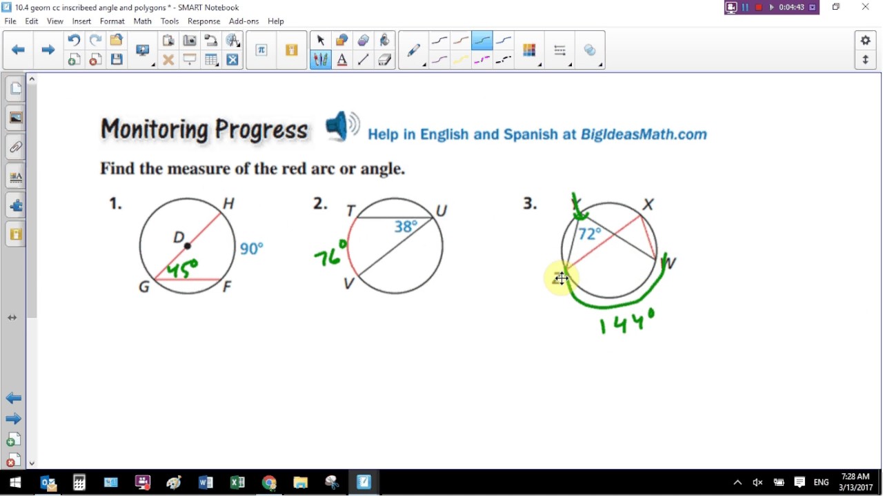 10 4 inscribed angles and polygons circles - YouTube