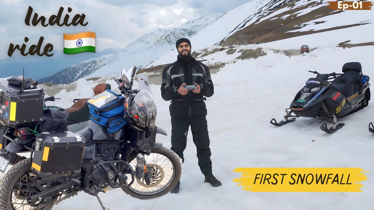 First Snowfall In Kashmir || India Ride Series 2 Kashmir To Kishtwar Ep ...