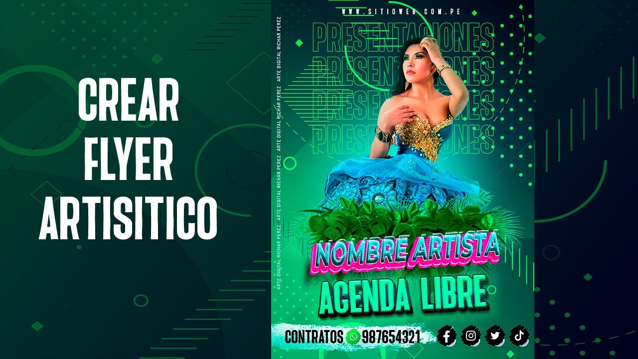 cómo CREAR FLYER para ARTISTAS FOLCLORICOS en Photoshop - YouTube