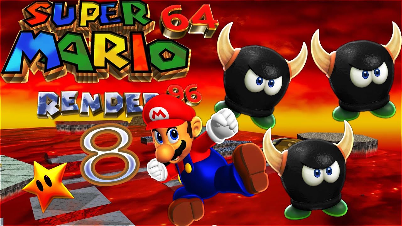 Super Mario 64 Render 96 ⭐ Kurs #7 Lava Lagune! und die Nervigen Bullys ...
