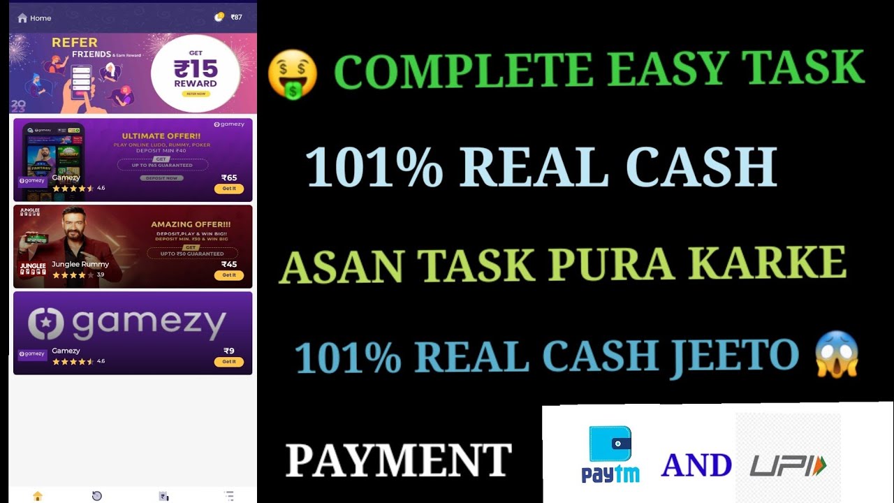 🤑 TASK PURA KARKE | PAISA KAMAO | COMPLETE EASY TASK & EARN MONEY | 101% REAL EARNING APP 😱 ...