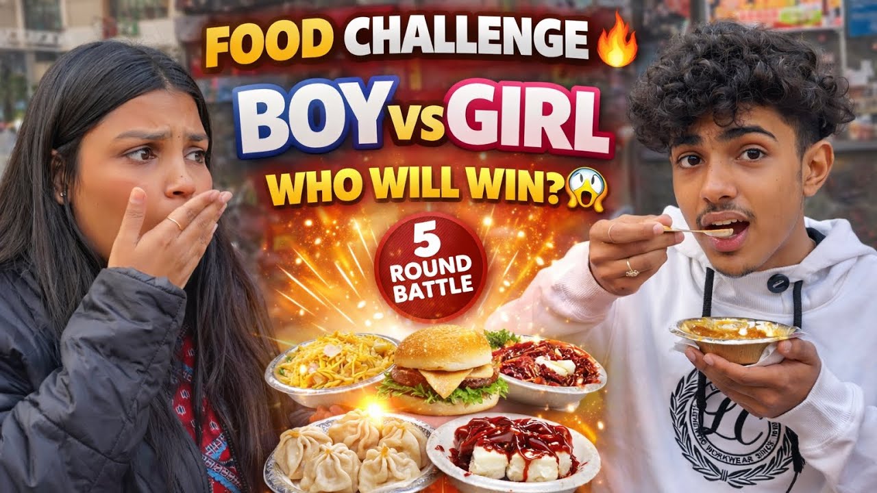 Food Challenge 🥵 | Boy vs Girl | 5 Rounds Challenge | Who Will Win? 😱 ...