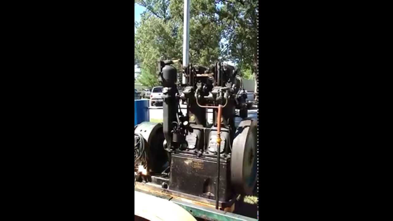 Cummins 2 cyl diesel 1930's - YouTube