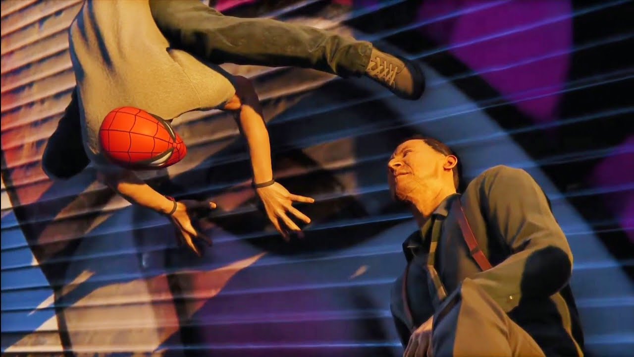 Spider-Man - ESU Suit in all "Silver Lining" Cinematics - YouTube