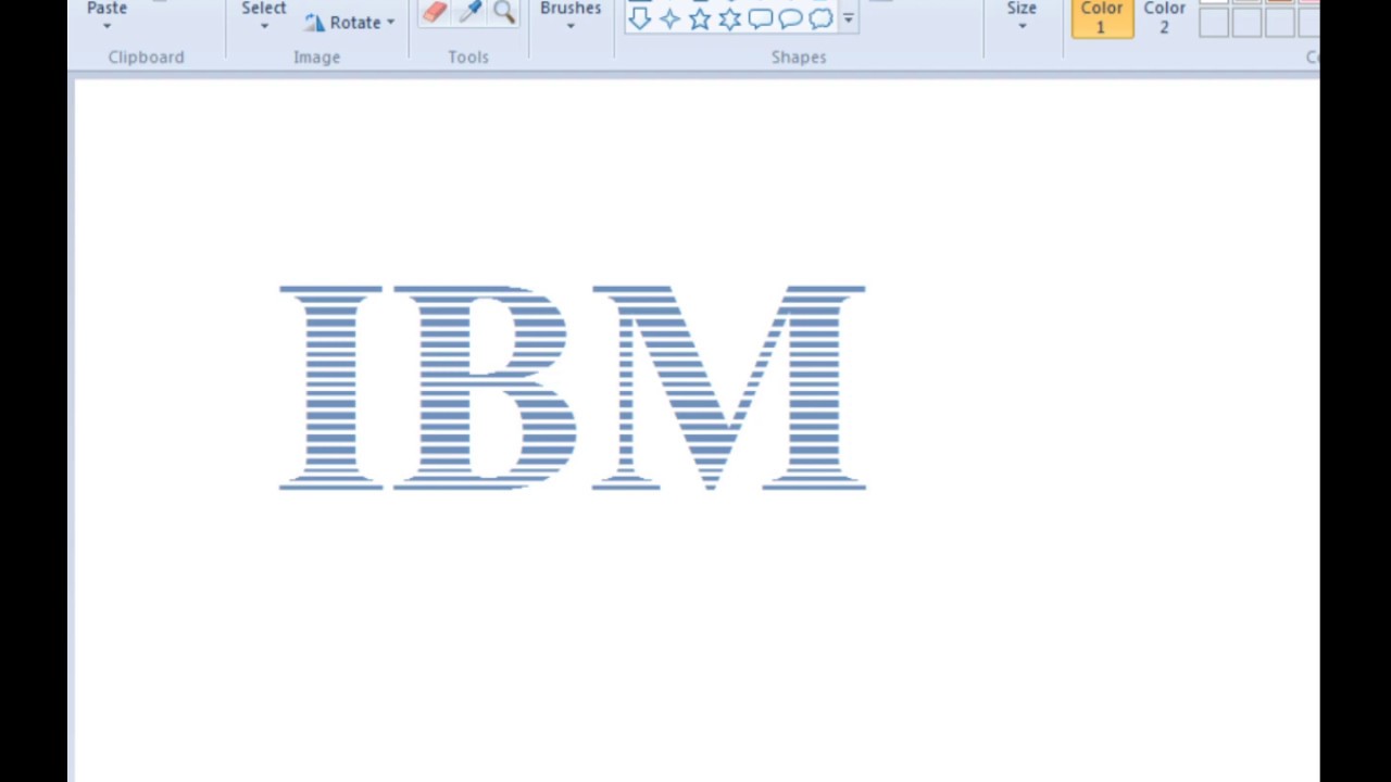 How to Draw IBM logo in MS Paint - YouTube
