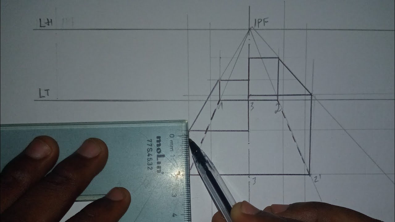 Como representar figura tridimensional em perspetiva rigorosa 1PF 📏📐 ...