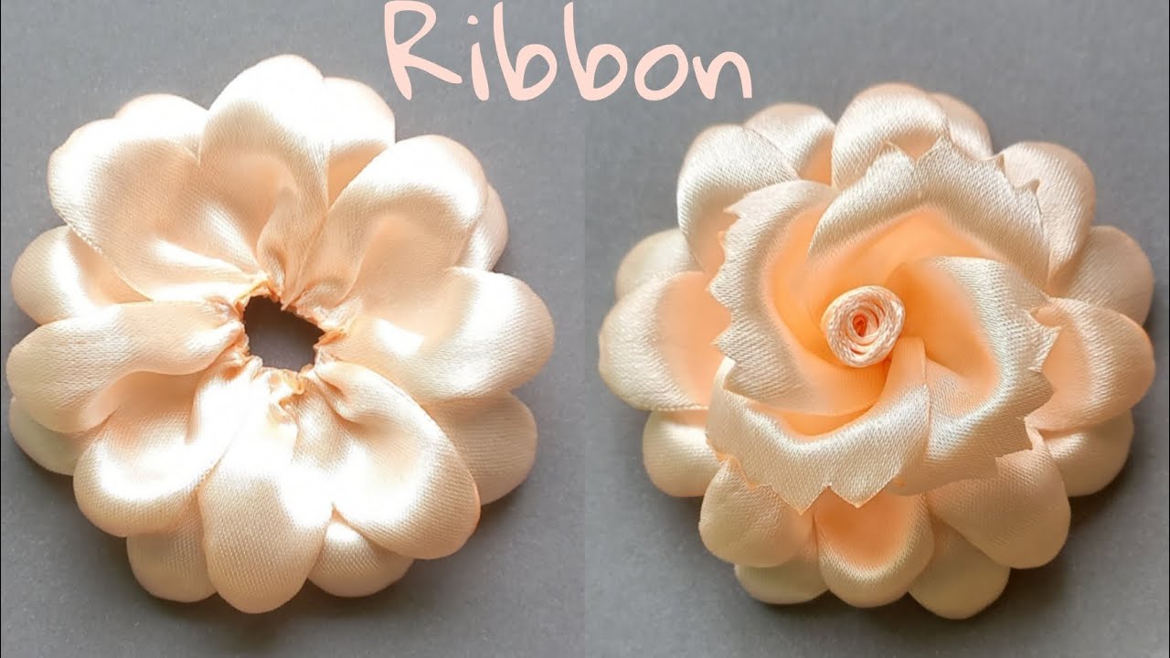 DIY Satin Ribbon Rose flowers | How to make ribbon rose | DIY: Ribbon ...