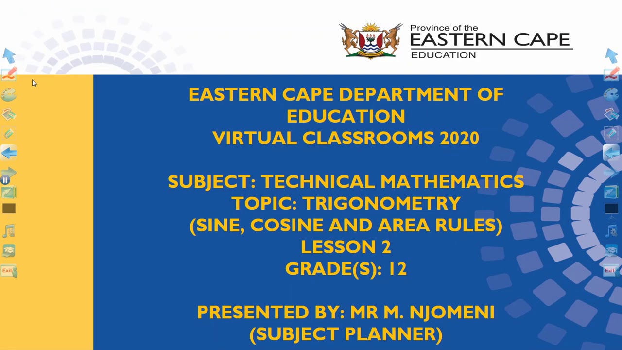 Technical Mathematics- Trig (sine, cosine, area rules) (Grade 11-12 ...