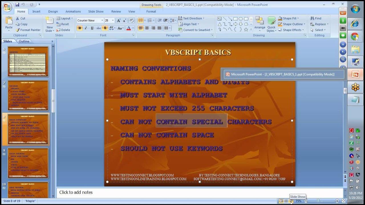 QTP TESTING TUTORIAL VBSCRIPT TUTORIAL BASICS FOR BEGINNERS - YouTube