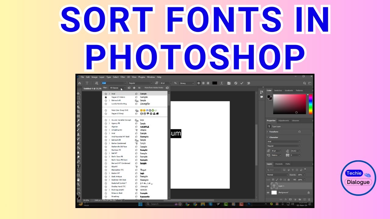 How to Sort Fonts in Photoshop - YouTube