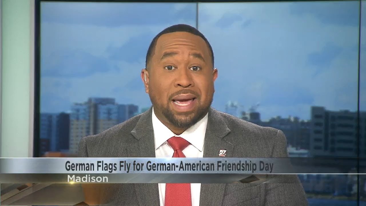 German flags fly for German-American Friendship Day - YouTube