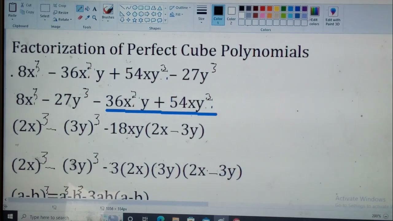 Factorization of perfect cube polynomials 2 - YouTube