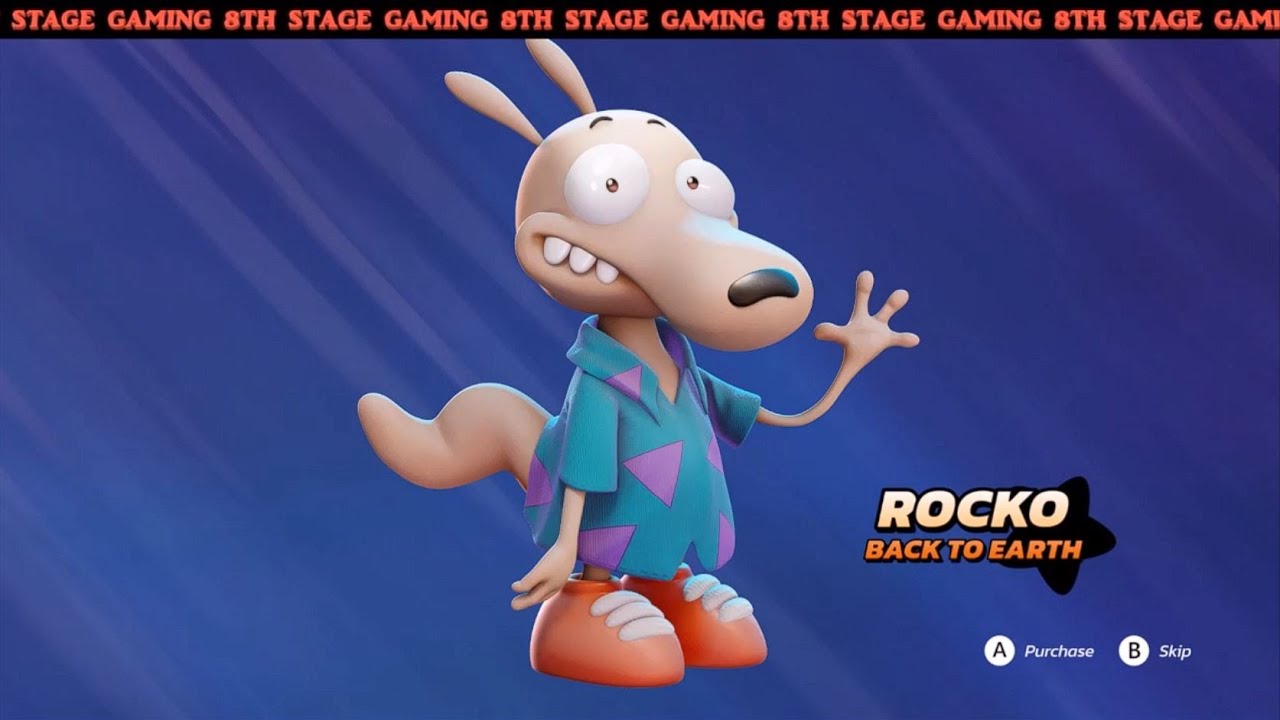 Nickelodeon All Star Brawl Rocko Gameplay & Stage - YouTube