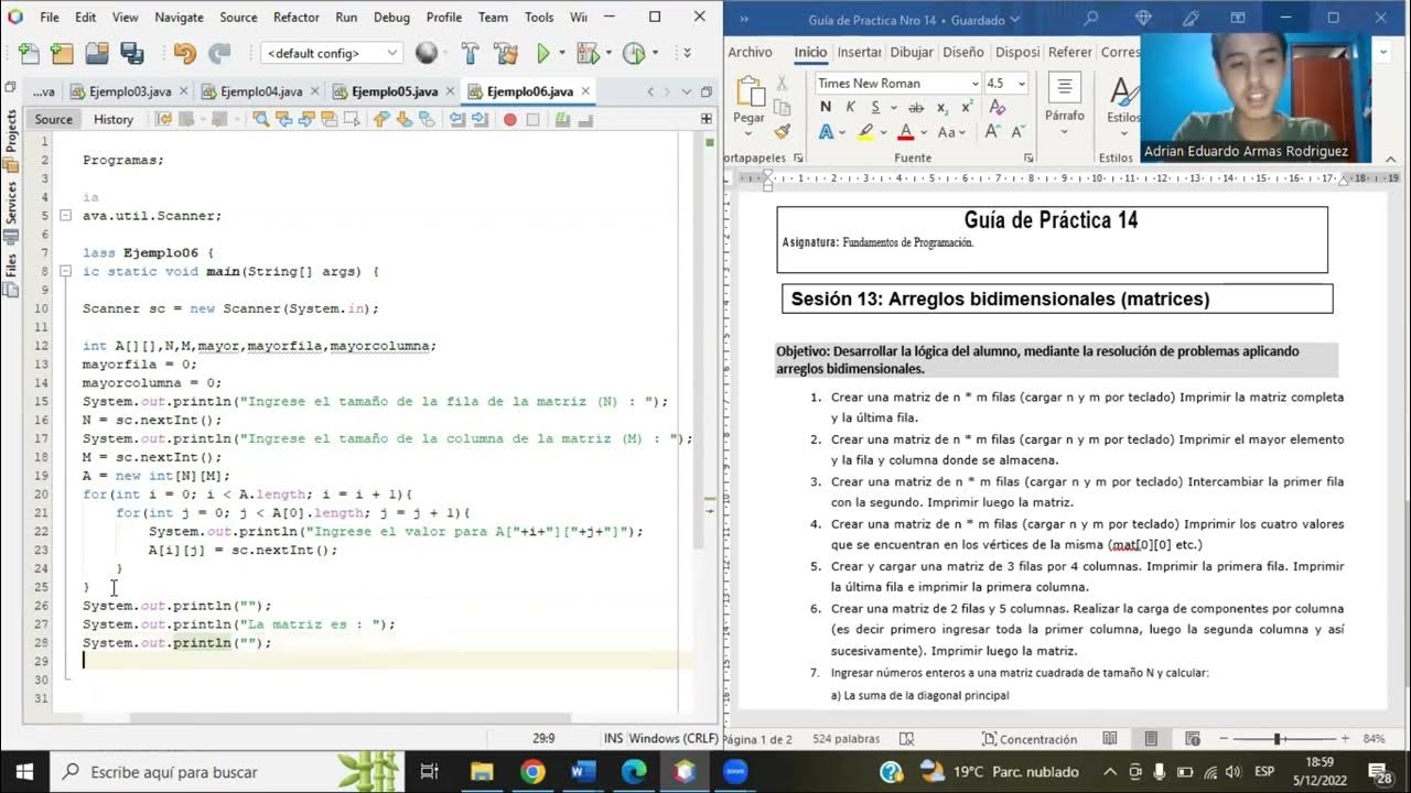 3 Ejercicios sobre arreglos bidimensionales (matrices) en Java - YouTube