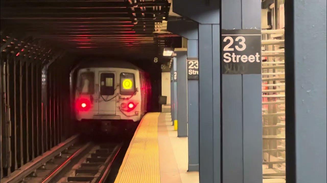 NYCT: R46 #5865 Prospect Park bound (Q) leaving 23rd Street - YouTube