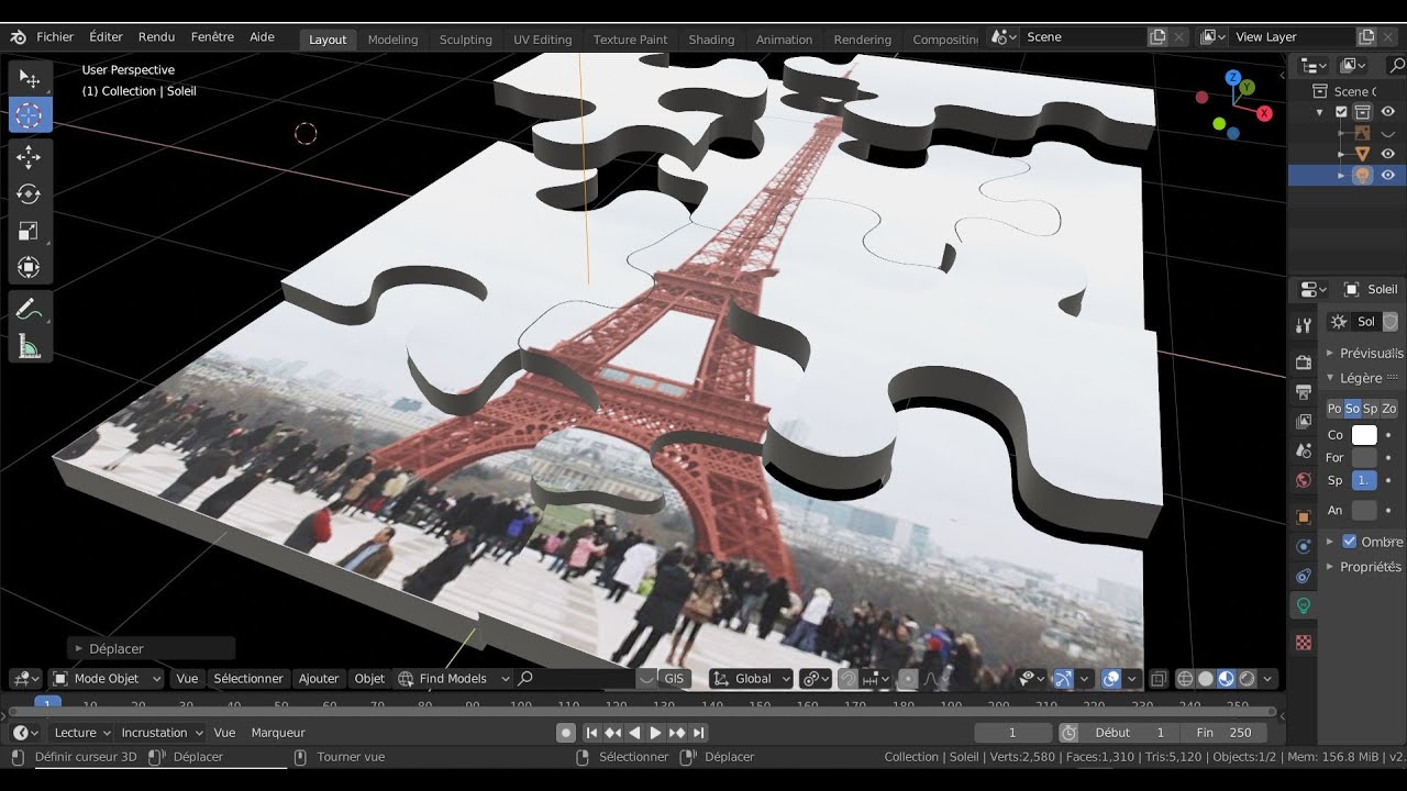 Projeter une Image sur le Puzzle Blender 2 82 Français tutoriel N°4 ...