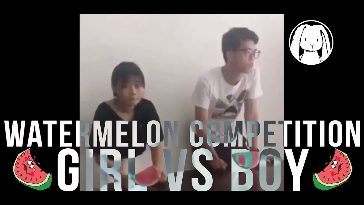 He is so fast in eating watermelon girl Vs boy - YouTube