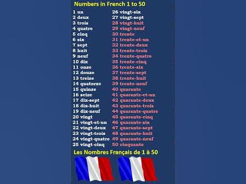 French numbers 1 to 50 - nombres en français de 1 à 50 - YouTube