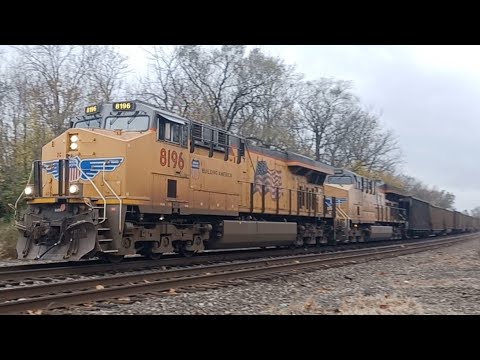 UP 8196 Leads the New E333 (Houston, TX - INRD Bear Run, IN) through Terre Haute, IN - YouTube