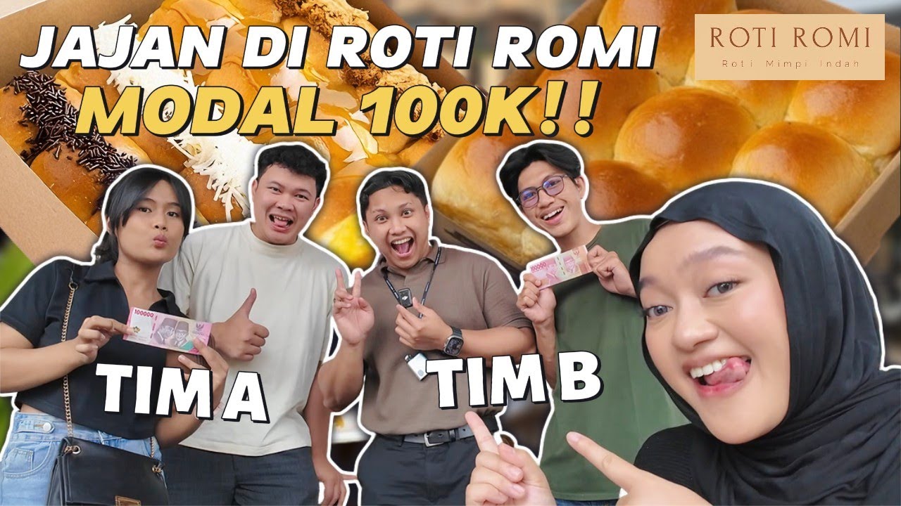 CHALLENGE JAJAN DENGAN BUDGET 100K UNTUK 2 ORANG DI ROTI ROMI!! EMANG ...