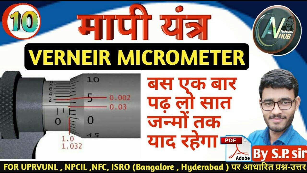 VERNIER MICROMETER fullExplain | Reading & Least Count,both system ...