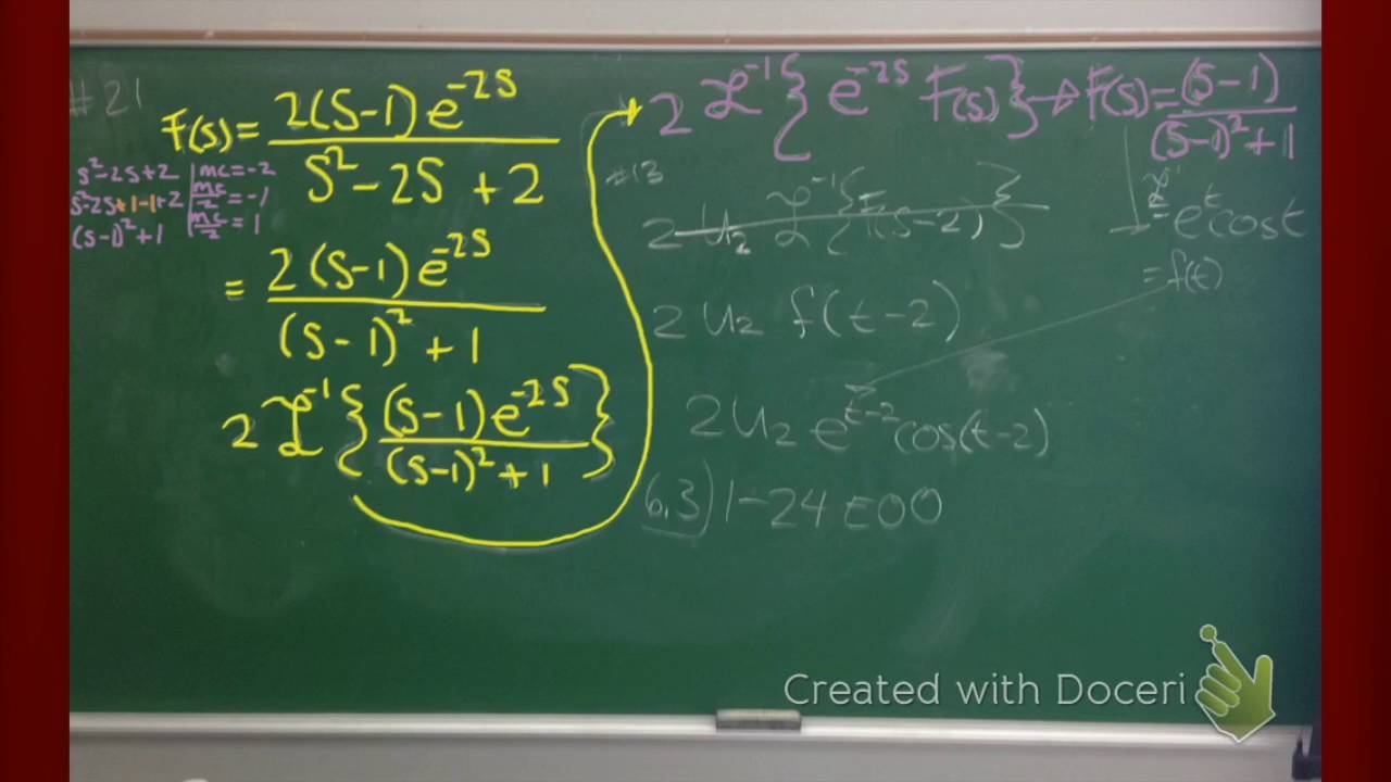 find an inverse laplace for unit step function - YouTube