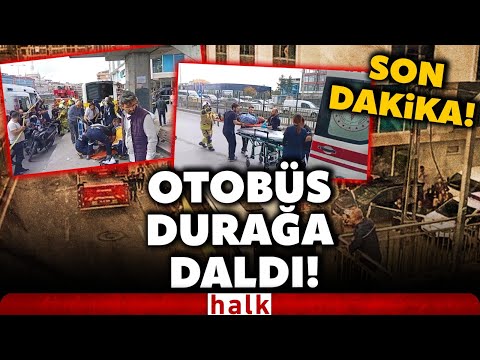 Çekmeköy'de feci kaza! Halk otobüsü yolcu durağına daldı! İşte o anlar...