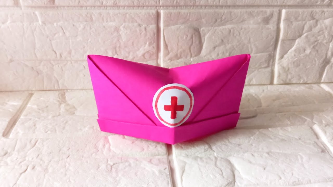 Origami Nurse Cap with A4 paper | Doctors day crafts | Nurses day cap ...