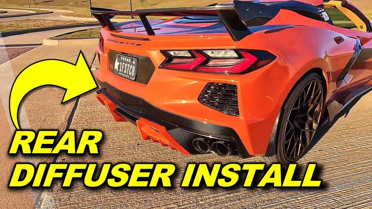 Full Guide, Installing Carbon Fiber Rear Diffuser C8 Corvette! - YouTube