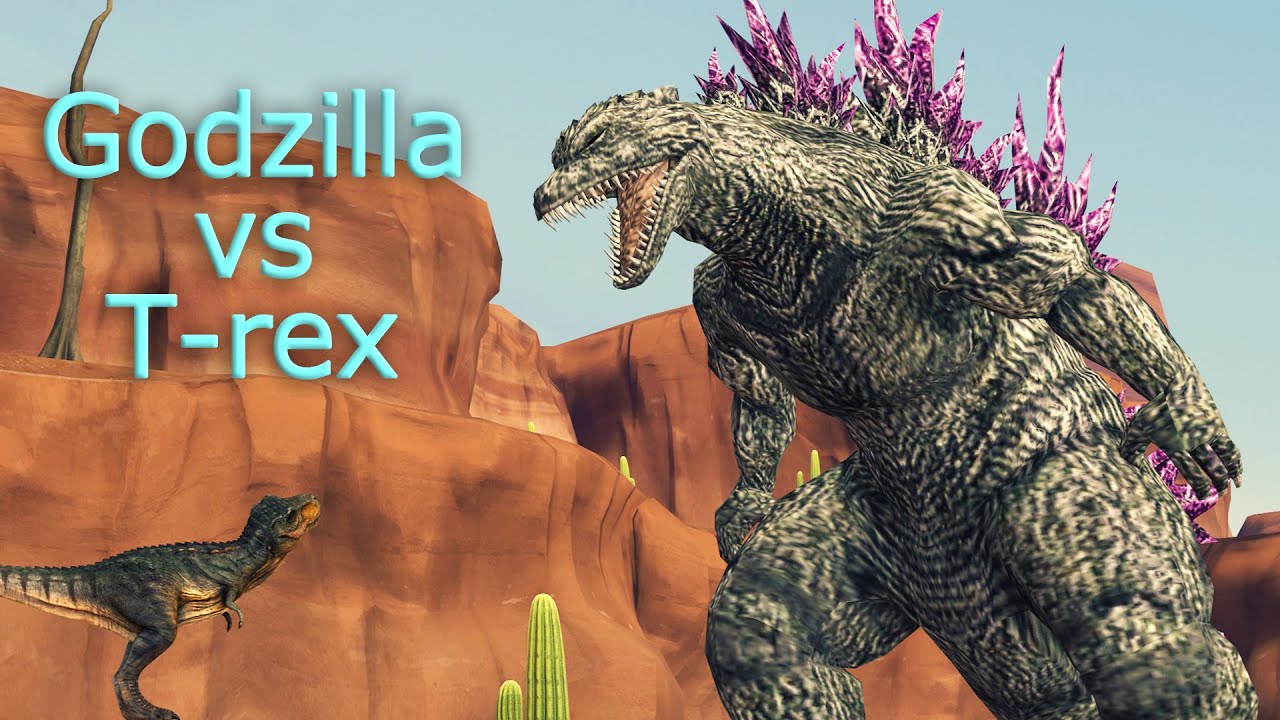 Godzilla vs T-rex - The fearless Tyrannosaurus ready to fight... SFM ...