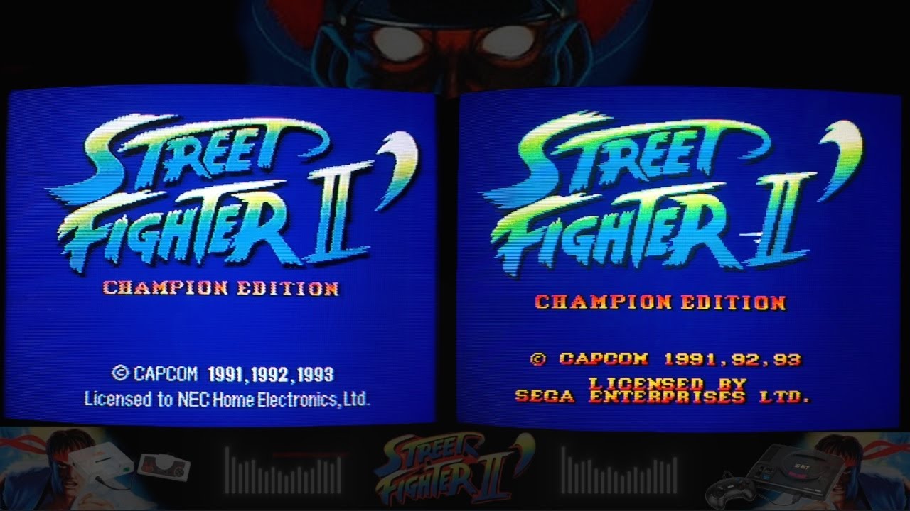 Street Fighter II - Real consoles comparison PC Engine ( PCE ) VS Sega ...