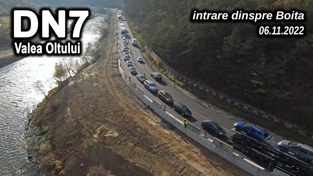 DN7 Lucrari la intrare pe Valea Oltului zona Boita 06.11.2022 - YouTube