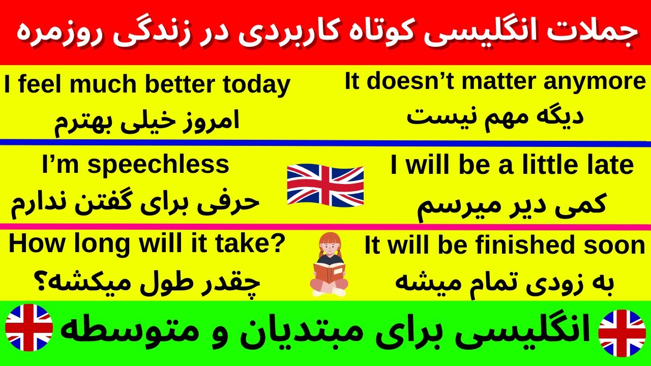 جملات انگلیسی کوتاه و پرکاربرد روزمره انگلیسی مبتدی Youtube