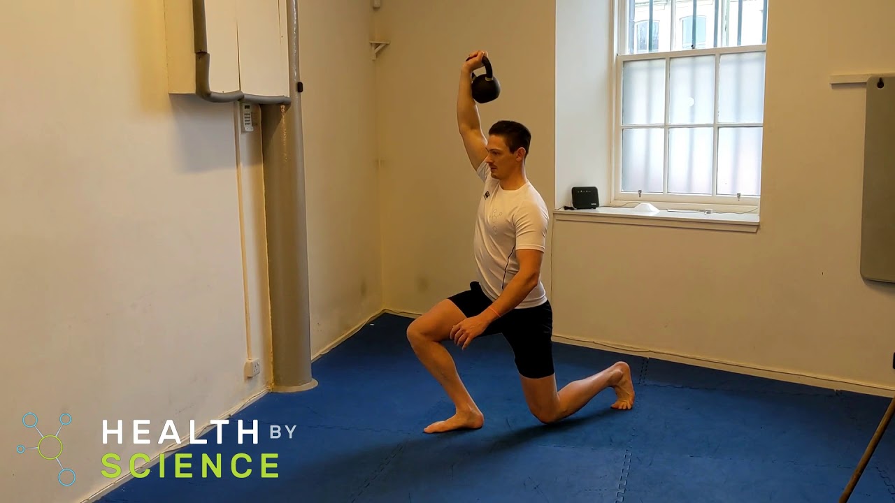 KB Reverse Lunge with Single Arm Overhead Press - YouTube