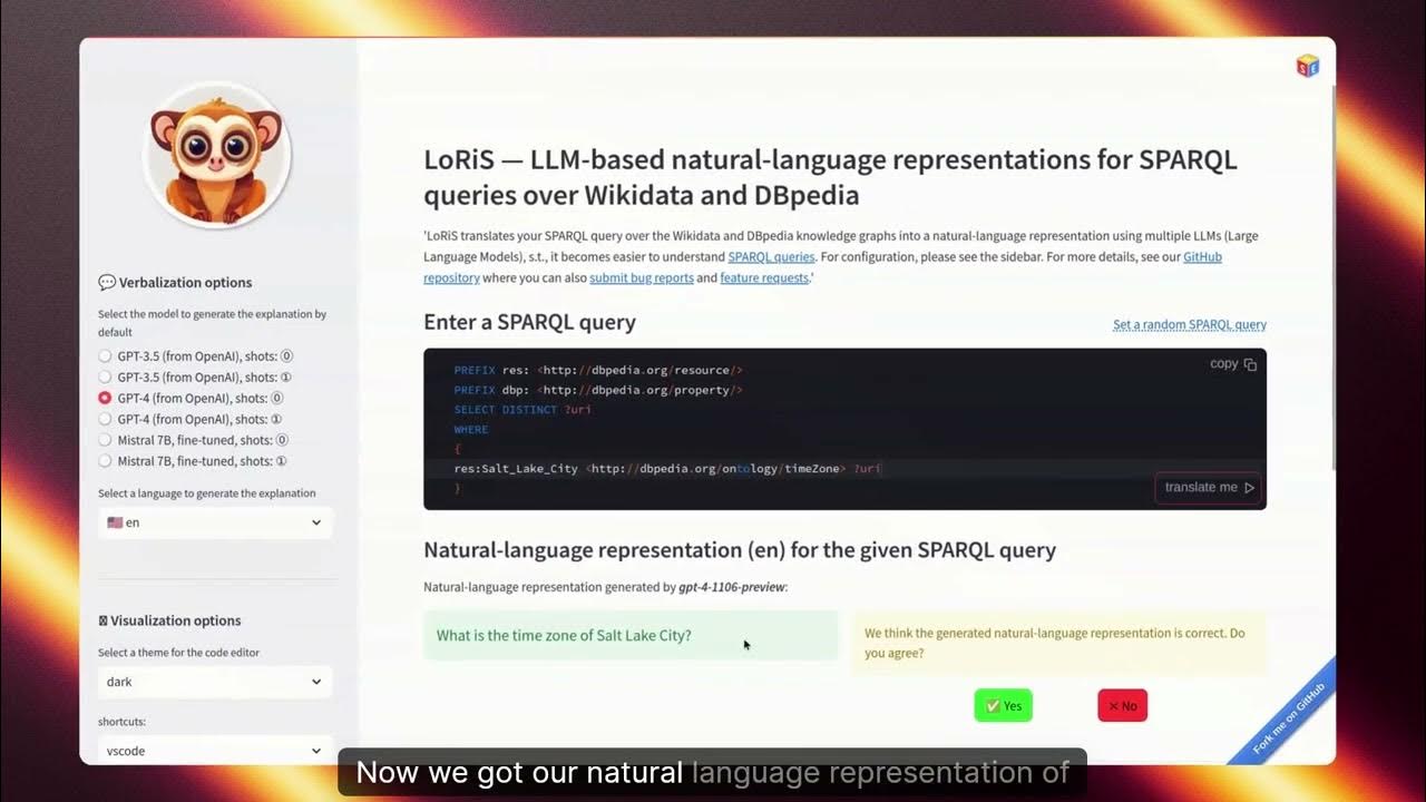 LoRiS — LLM-based natural-language representations for SPARQL queries over Wikidata and DBpedia ...