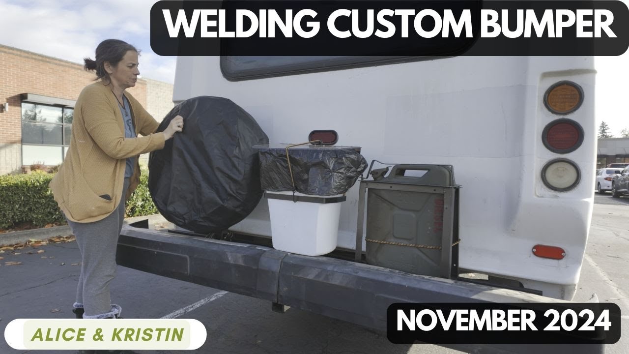 Welding a new custom bumper for our Shuttle Bus. - YouTube
