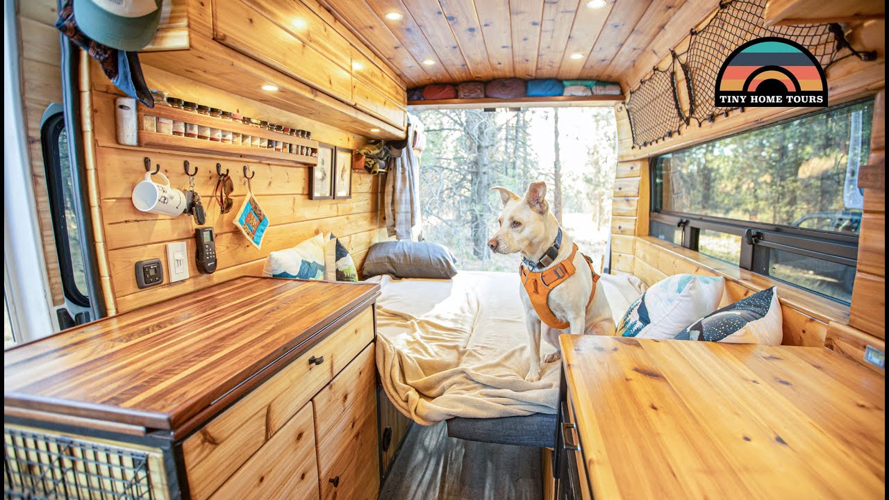 Gorgeous Dodge Promaster Campervan - Full Time Tiny House Living - YouTube