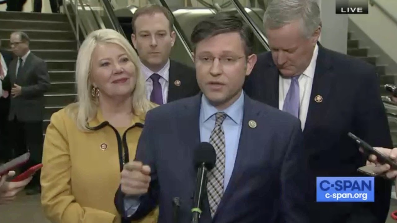 Rep. Mike Johnson (LA-04) addresses media during Monday's Senate ...