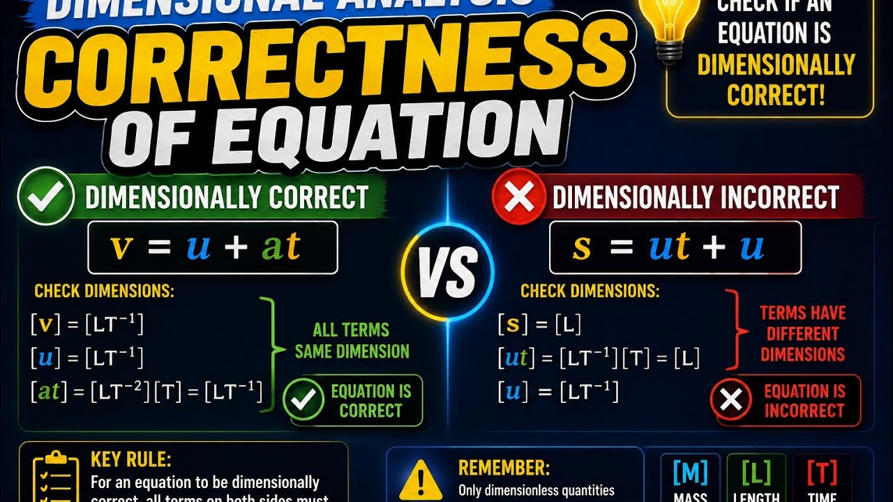Kidato Cha Tano Physics| Dimensional Analysis| Correctness Of Equations ...