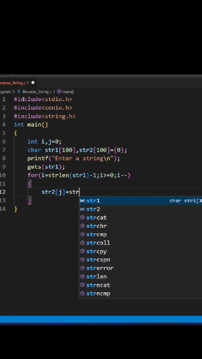 Reverse Of The Given String In C Programing #programming #coding #string #shots #c #shorts # ...