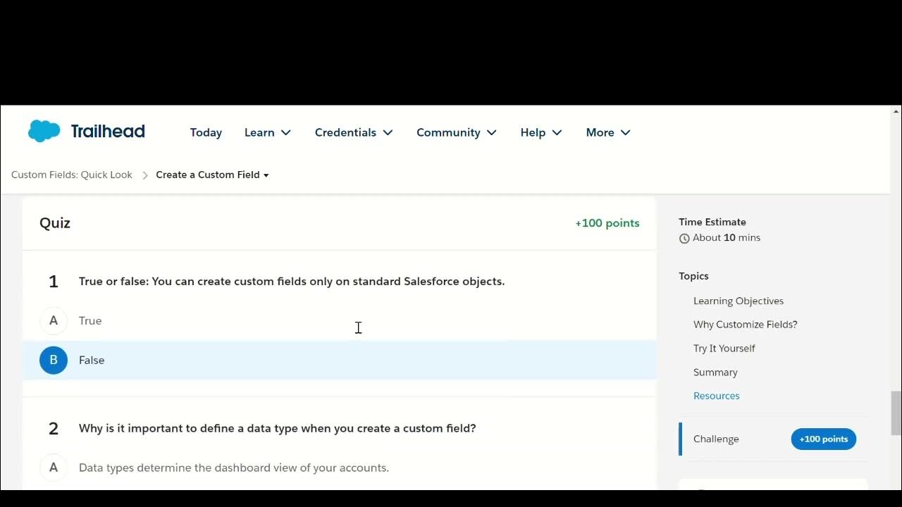 Create A Custom Field Custom Fields Quick Look Trailhead Solution