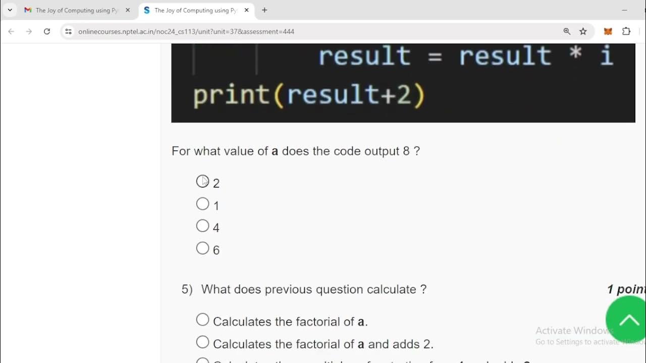 The Joy of Computing using Python | week 2 Nptel Assignment solutions ...