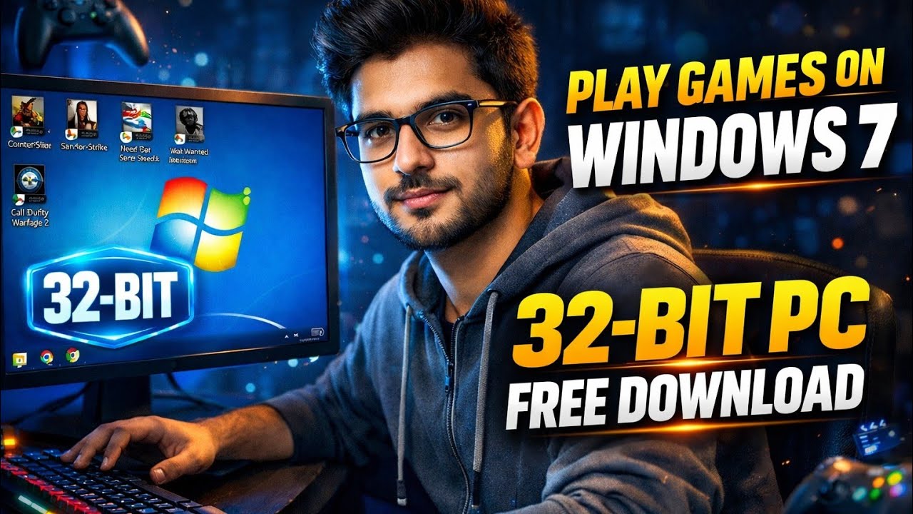 how to play and download games on windows 7 32bit laptop or pc - YouTube