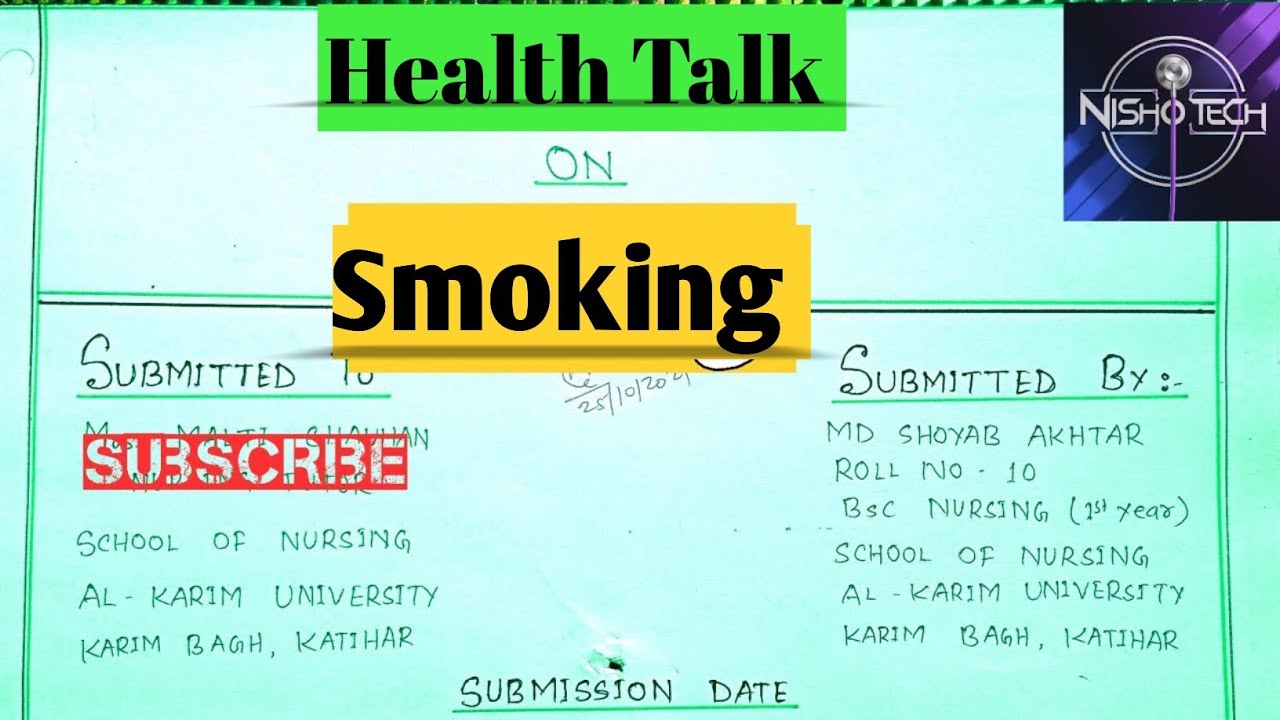 Health Talk On Smoking 🚭| Smoking health talk | Smoking | Health Talk ...
