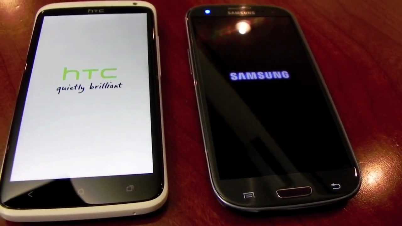 Samsung Galaxy S3 vs HTC One X on Boot time - YouTube