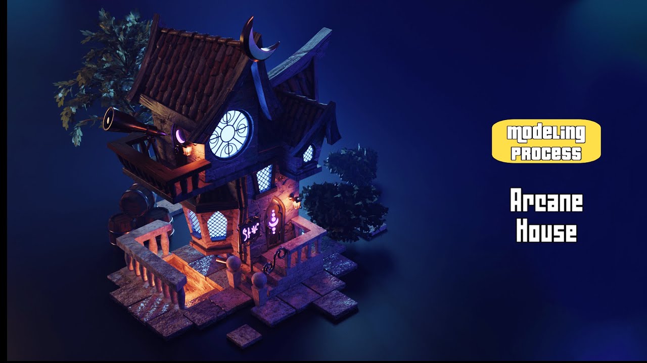 Stylized Arcane House Modeling Process - Blender - Polygonrunway ...