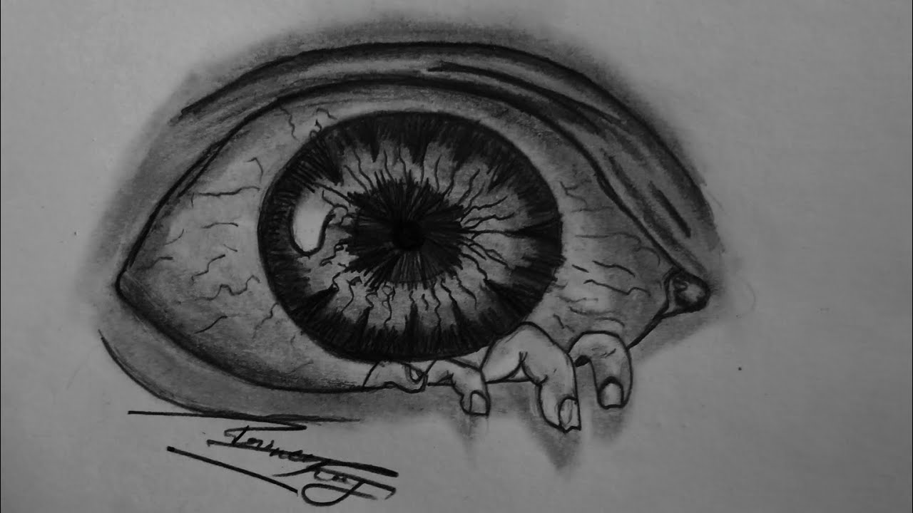 Scary eye sketch | pencil sheading | eye pencil sheading sketch - YouTube