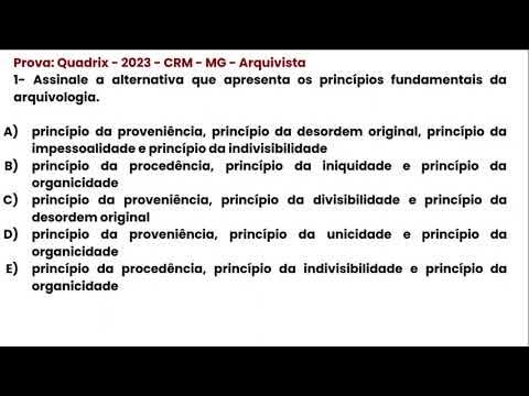 966 - Prova: Quadrix - 2023 - CRM - MG - Arquivista - YouTube