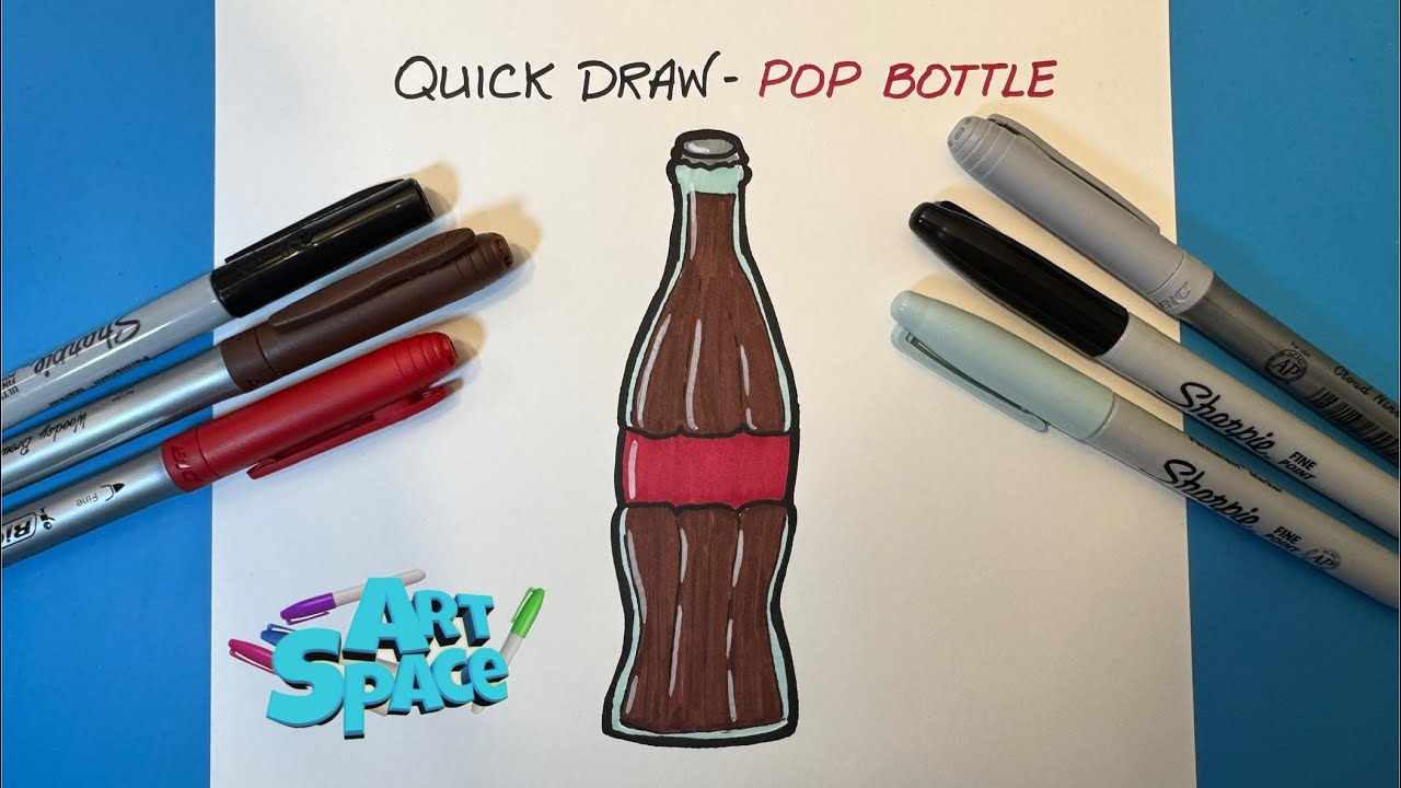 Quick Draws for Kids - How to Draw a POP BOTTLE (Easy) - YouTube