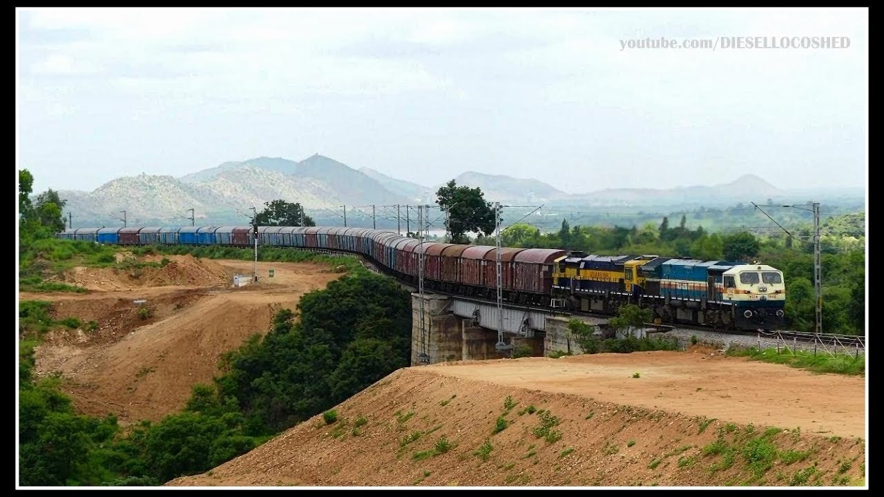 WDG 4 + WDG 4D with a BCNHL Freight !! Indian Railways - YouTube